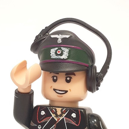 German HEER Crusher Cap with Headset (shifted position) | brickssoldier
