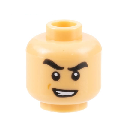 Head Black Thick Eyebrows Raised, Scowl with Teeth Pattern | brickssoldier