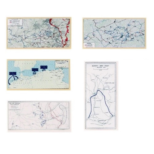Printed Tile 4x2 WW2 Map - various maps | brickssoldier