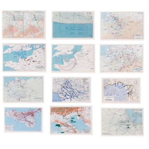Printed Tile 3x2 WW2 Map - various maps | brickssoldier