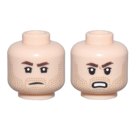 Head Dual Sided Dark Brown Eyebrows, Frown / Angry Open Mouth Scowl ...