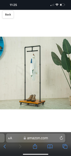 MDEPYCO Clothing Store Rolling Garment Rack with Wheel,Industrial Pipe ...