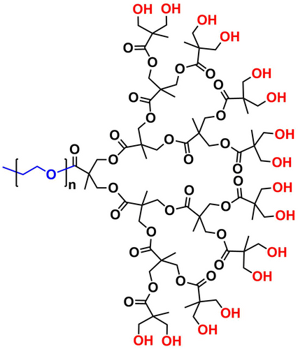 bis-MPA Dendronised mPEG 2k, Hydroxyl Functional Generation 4 | Polymer ...