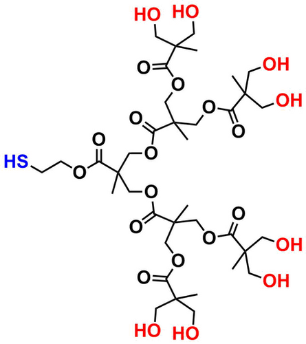 bis-MPA Hydroxyl Dendron, Thiol Core, Generation 3 | Polymer Factory