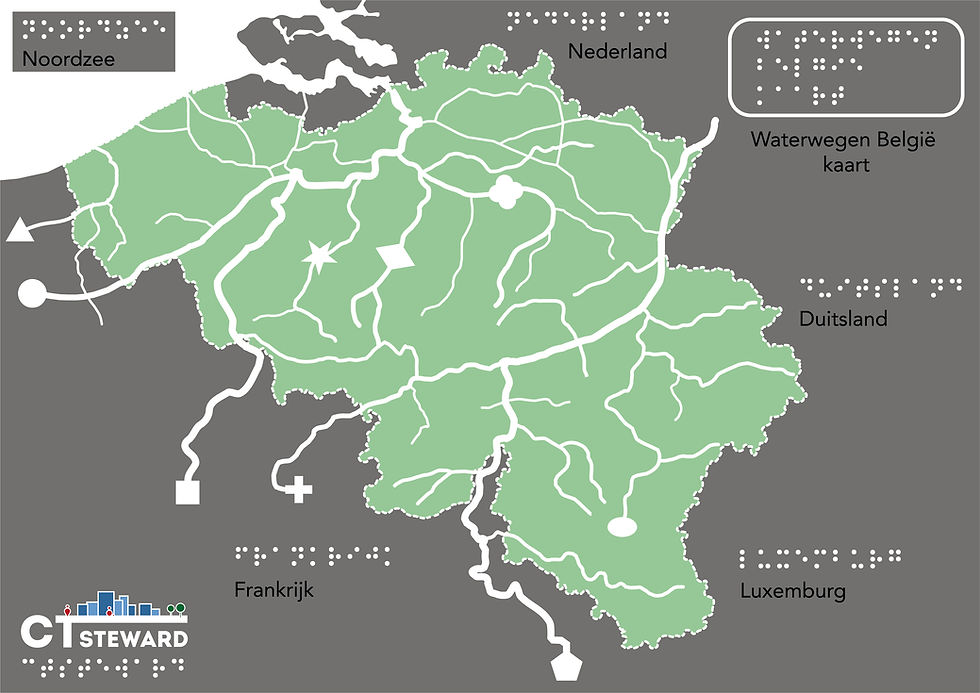Reliëfkaart en legende - Rivieren België | CTsteward