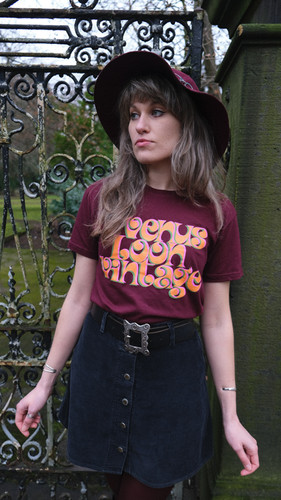 Venus Loon Vintage Logo Tee in Electric Prune | Venus Loon Vintage