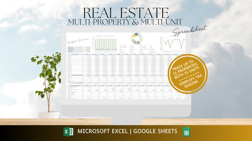 Real Estate Rental Property Bookkeeping Spreadsheet | Excel | Google ...