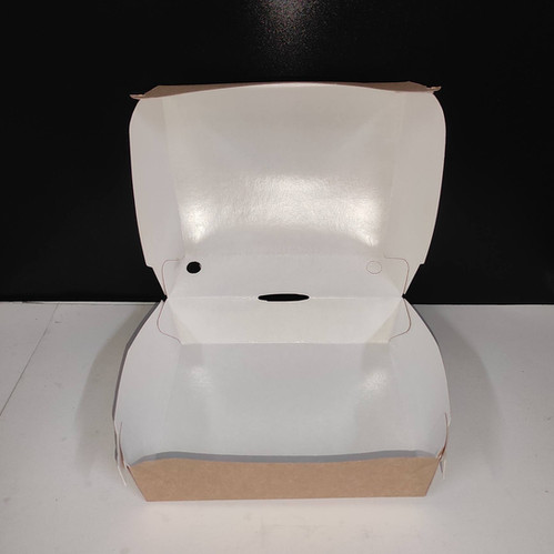 Clamshell Box 700cc (Brown/White Coated) | GagMax Packaging