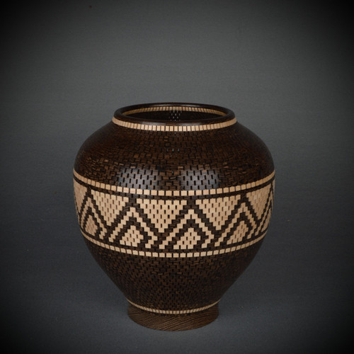 Open Segmented Wenge and Maple Vessel | BYERLEY STUDIOS