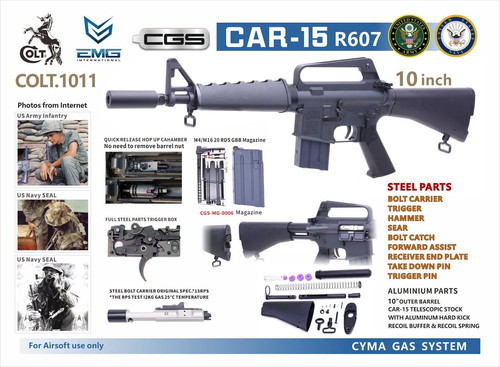 Colt Licensed CYMA T8 CGS CAR-15 R607 MWS GBBR (Aug Delivery) | Octagon ...