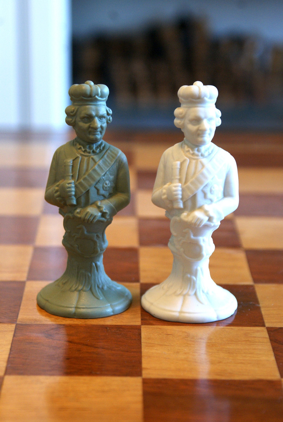 Fürstenberg Biscuit Porcelain Chess Set, Circa 1957 | Kim Chess Collection
