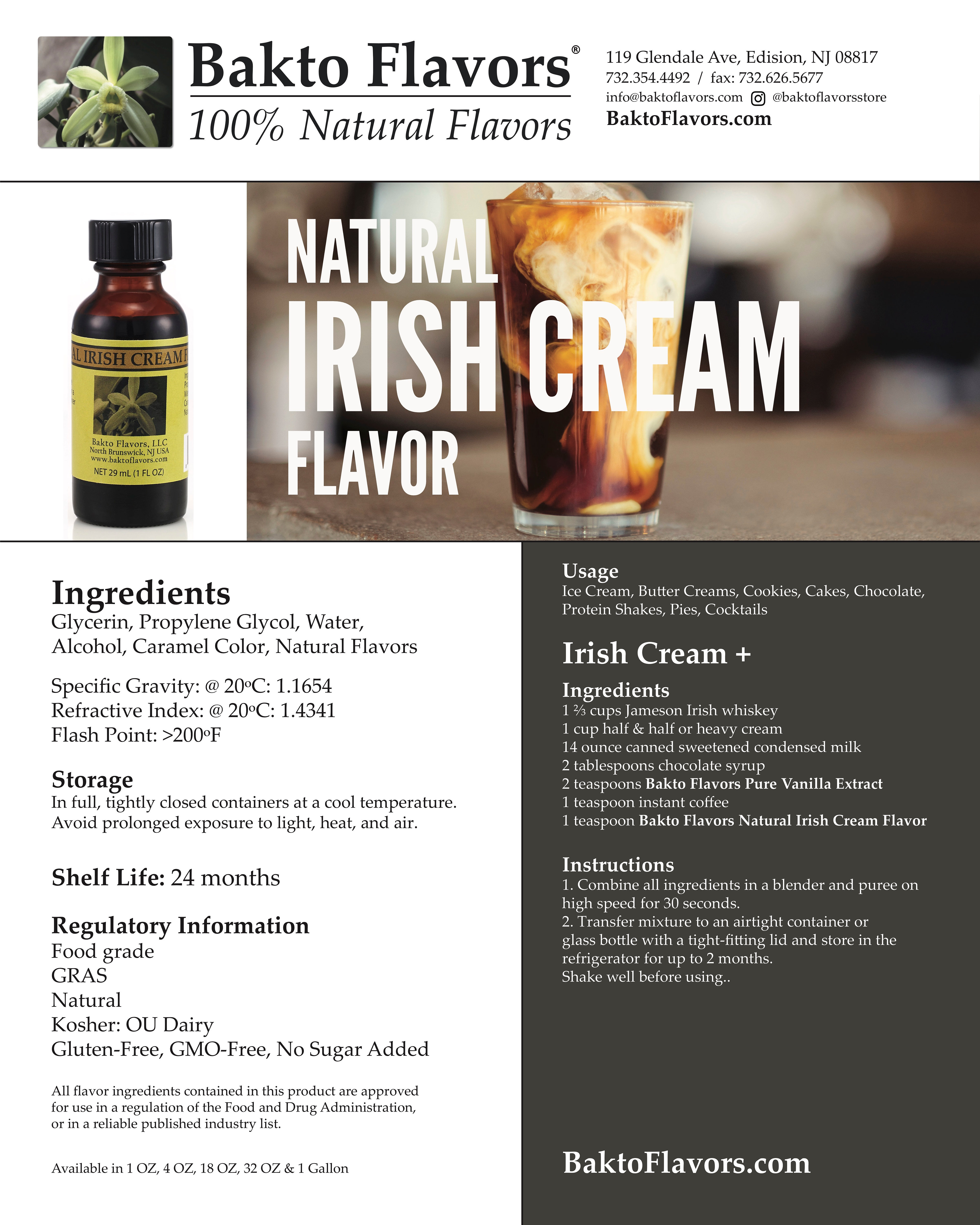 Natural Irish Cream Flavor | bakto-flavors