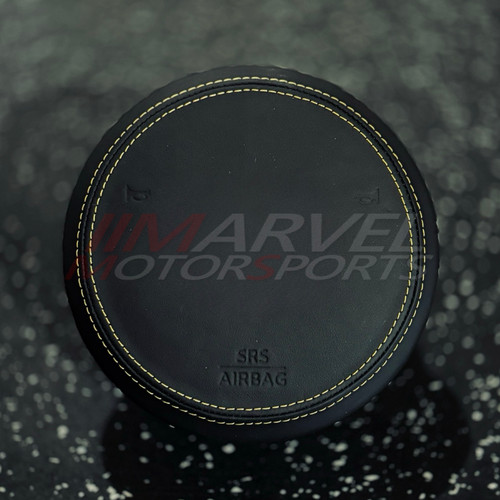 Custom A90 Supra Leather Airbag Cover with Yellow Stitching | MARVEL ...