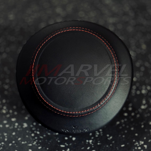 Custom GR86 Leather Airbag Cover with Red Stitching | MARVEL MOTORSPORTS