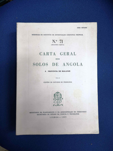 CARTA GERAL dos Solos de Angola: Província de Malange | Livraria daFRAGA