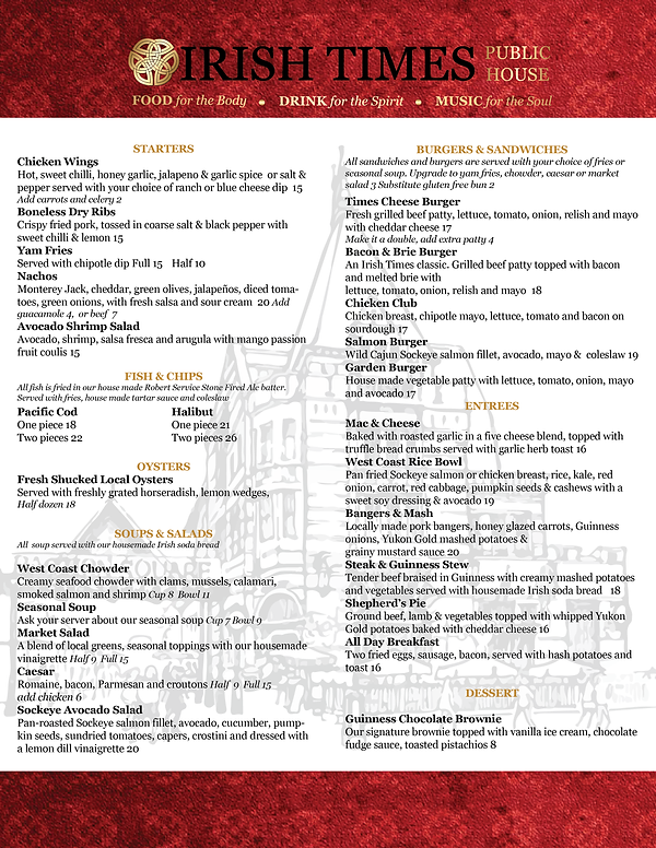 Food | Irishtimespub
