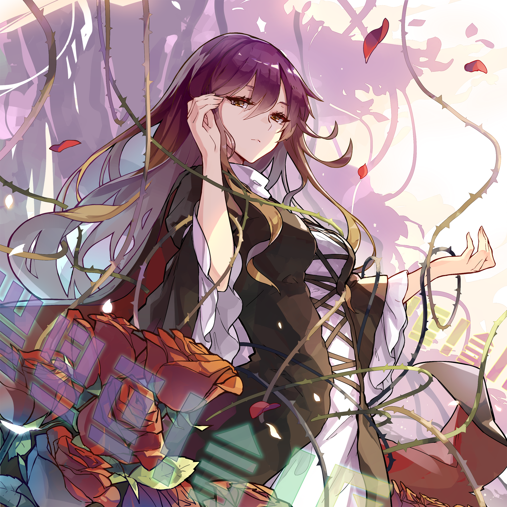 Safebooru 1girl Album Cover Black Dress Blonde Hair Breasts Closed