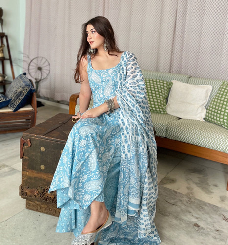 Paisley Set- Soft Blue | Pinkiri Jaipur