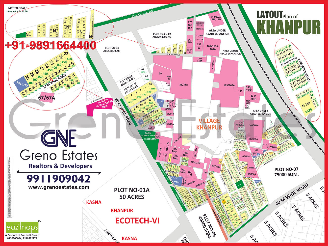 6% Khanpur Greater Noida HD Map Layout Plan of 6% Khanpur | Greno Estates