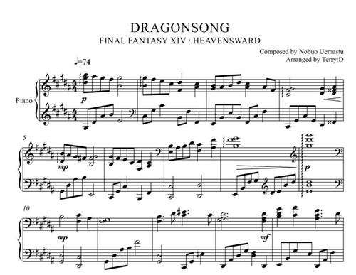 DRAGONSONG(piano instrumental) original key | Terry:D Music