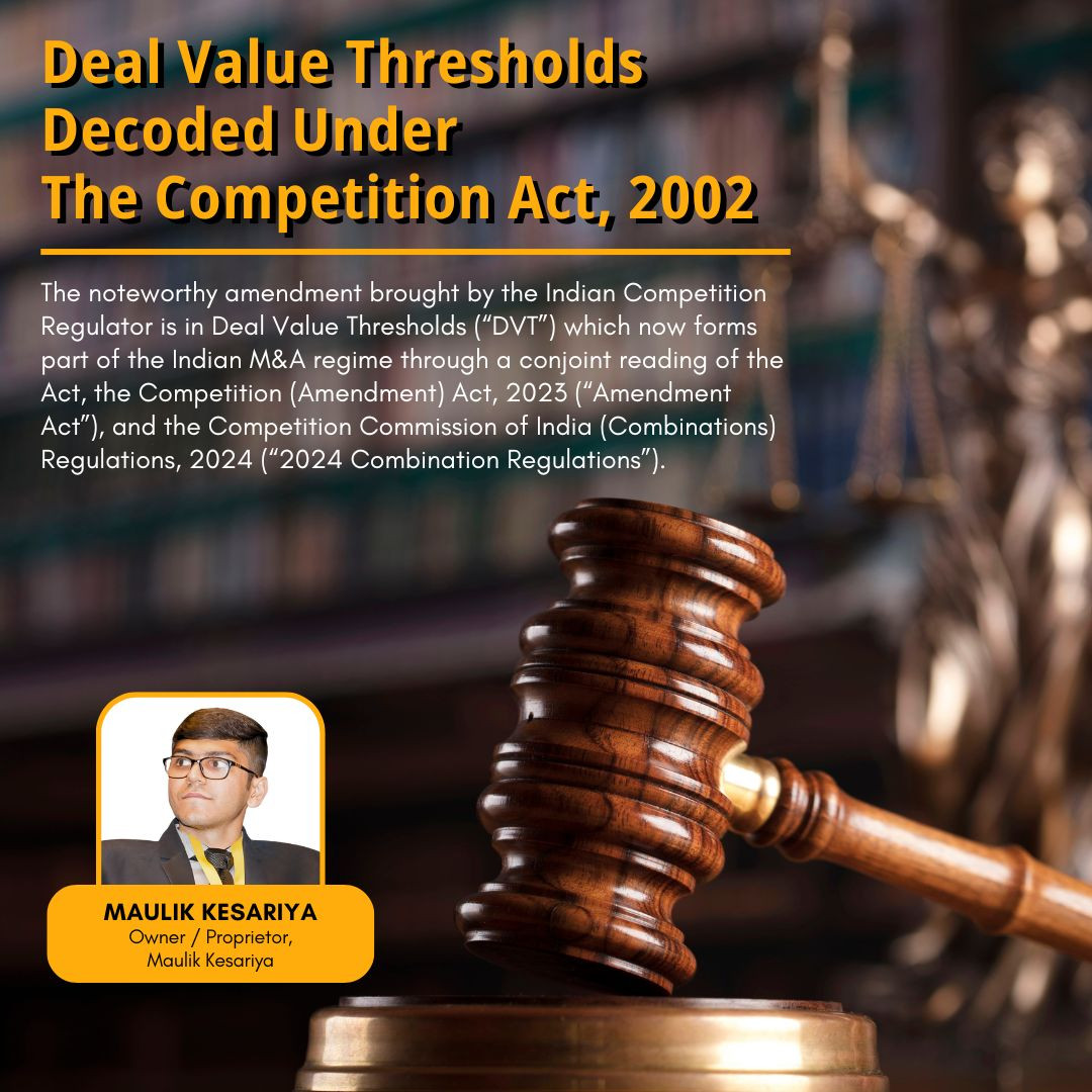 Deal Value Thresholds Decoded under The Competition Act, 2002