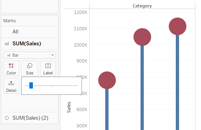Create Lollipop chart in Tableau