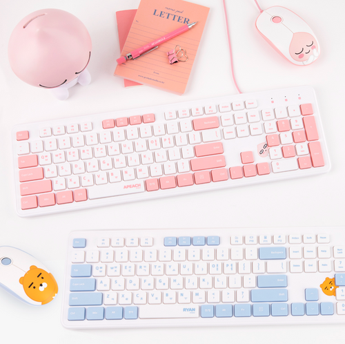 Kakao Friends Ryan & Apeach Mouse and Keyboard Set 有線滑鼠連鍵盤套裝 | Soul ...