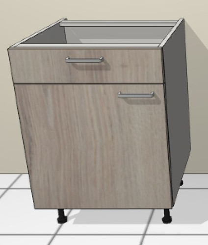 KITCHEN BASE UNIT 720 MM HIGH 1 DOOR 1 DRAWER LEFT HAND 600 MM WIDE ...