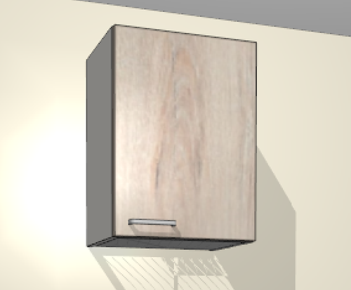 KITCHEN WALL UNIT 600 MM HIGH PLATE 1 DOOR RIGHT HAND 450 MM WIDE ...
