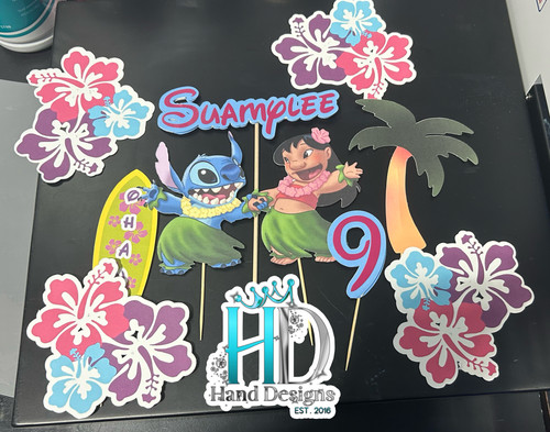 Hawaiian Ohana cake topper | Hand Designs