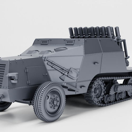 Half-track S307(f) Reihenwerfer (row launcher) (Germany+France, WW2 ...