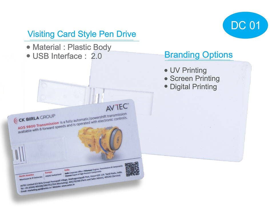 Visiting Card Style Pen Drives Delhi, Noida, Gurgaon, India Manufacturers