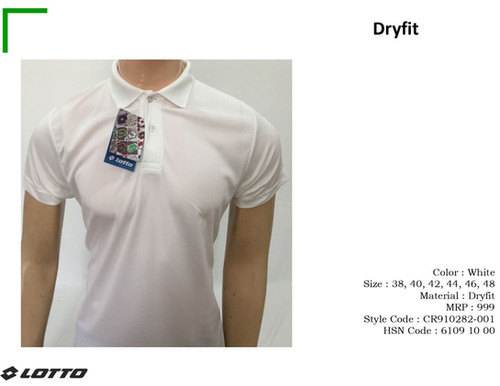 Lotto Dryfit Collar T shirt White | Corporate Gifts