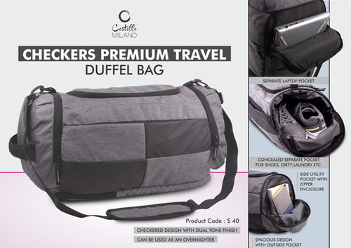 S40 – Checkers Premium Travel Duffel Bag | Separate Laptop Compartment ...