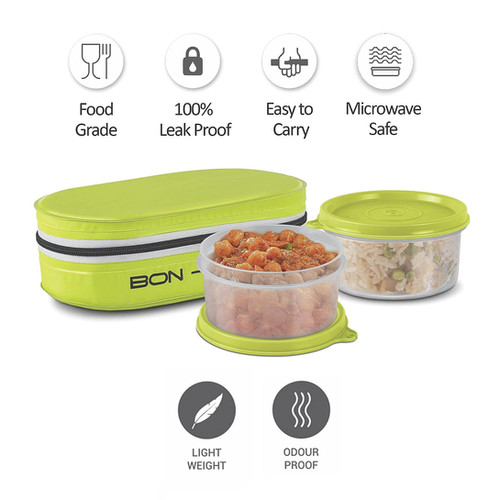 MILTON New Bon Bon Lunch Box with 2 Leak-Proof containers, 280 ml Each ...