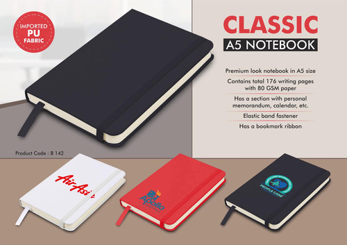 B142 – Classic A5 Notebook | Hard Bound Cover | Pages With Memorandum ...