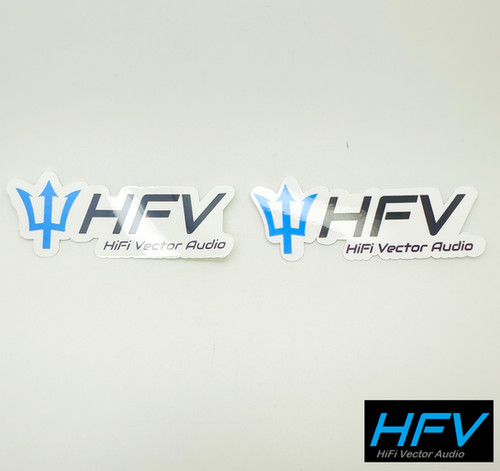 2 Small HFV Audio stickers | Hifi Vector Audio