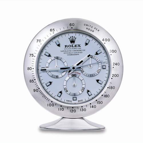 Daytona Steel, White Dial | Desk Clock | Wclocks | Wall Clock