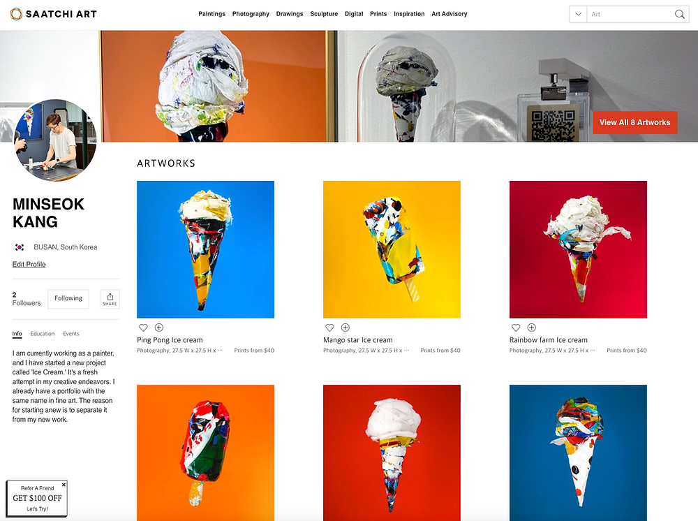 NFT 아이스크림 오픈 에디션 프린트 'Saatchi Art'