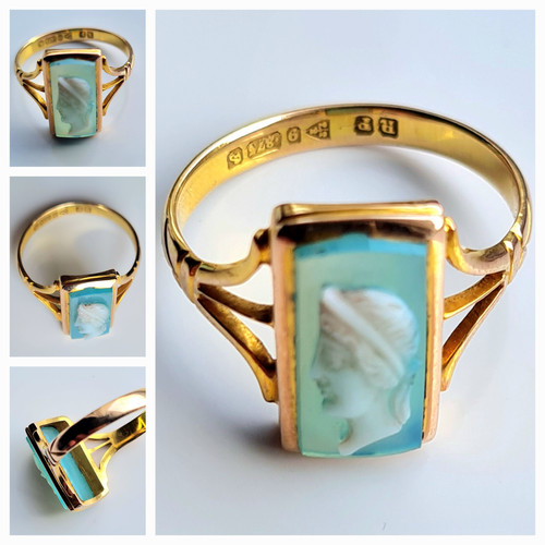9ct Gold Victorian Cameo Ring Square Cameo Chester Hallmark | Jefferson ...