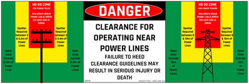 Clearance for Operating Near Power Lines Sticker | CCS