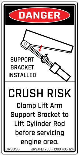Crush Risk Clamp Lift Arm Sticker | CCS