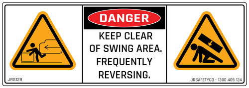 Keep Clear Of Swing Area Frequently Reversing Sticker | CCS