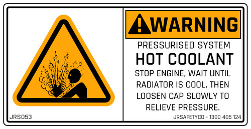 Pressurized System Hot Coolant Sticker | CCS
