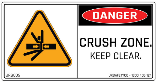 Crush Zone - Keep Clear Horizontal Sticker | CCS