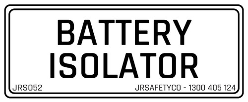 Battery Isolator Sticker | CCS