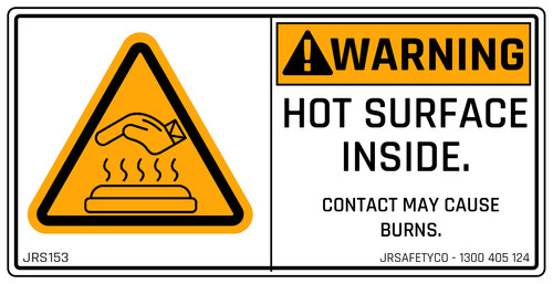 Hot Surface Inside Contact May Cause Burns Sticker | CCS