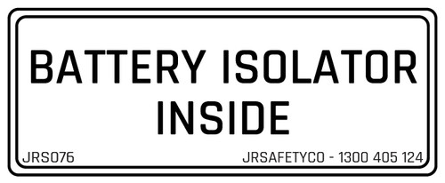 Battery Isolator Inside Sticker | CCS