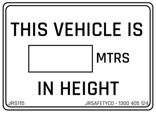Vehicle Height Sticker | CCS