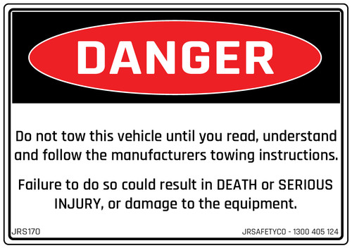 Read Before Towing Sticker | CCS